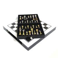 China Luxury Zinc Alloy Material Chess Set with 40*40*3.5cm Size and Customized Logo Chess Board for sale