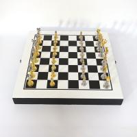 China Luxury Zinc Alloy Material Chess Set with 40*40*3.5cm Size and Customized Logo Chess Board for sale