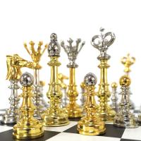 China Luxury Zinc Alloy Material Chess Set with 40*40*3.5cm Size and Customized Logo Chess Board for sale