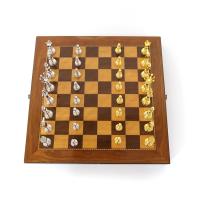 China Modern Zinc-Alloy Chess Set with 50*50*5.5cm Board and Customized Logo for Portable Chess Games for sale