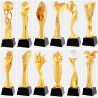 China Customized Logo Zinc Alloy Metal Trophy with Brushed Surface for Sports Awards and Gifts for sale