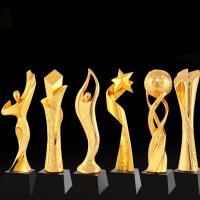 China Customized Logo Zinc Alloy Metal Trophy with Brushed Surface for Sports Awards and Gifts for sale