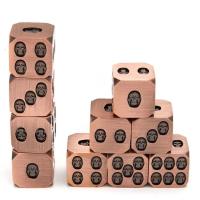 China Solid Brass Metal Dice with Handmade Engraving and Customized Color - 6-Sided Bar Toy for DND Games for sale