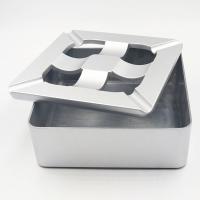 China Windproof Aluminum Ashtray with Matte Finish and Ventilated Lid for Indoor Outdoor Use for sale