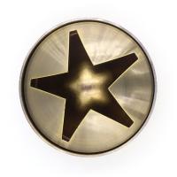 China Vintage brass metal ashtray with star pattern lid and windproof design for home and bar decoration for sale