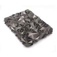 China Square 3D irregular rock geometric surface metal ashtray with matte gunmetal finish and scratch resistant design for sale