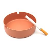 China Round Aluminum Alloy Metal Ashtray with Multi-Color Matte Finish and Side Notches for Home Bar Hotel for sale