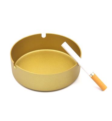 China Round Aluminum Alloy Metal Ashtray with Multi-Color Matte Finish and Side Notches for Home Bar Hotel for sale