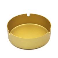 China Round Aluminum Alloy Metal Ashtray with Multi-Color Matte Finish and Side Notches for Home Bar Hotel for sale