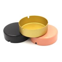 China Round Aluminum Alloy Metal Ashtray with Multi-Color Matte Finish and Side Notches for Home Bar Hotel for sale