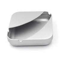 China Square Aluminum Alloy Metal Ashtray with Rotatable Swivel Lid and Windproof Design for Home Bar Hotel for sale