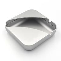 China Square Aluminum Alloy Metal Ashtray with Rotatable Swivel Lid and Windproof Design for Home Bar Hotel for sale