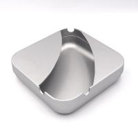 China Square Aluminum Alloy Metal Ashtray with Rotatable Swivel Lid and Windproof Design for Home Bar Hotel for sale