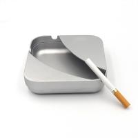 China Square Aluminum Alloy Metal Ashtray with Rotatable Swivel Lid and Windproof Design for Home Bar Hotel for sale