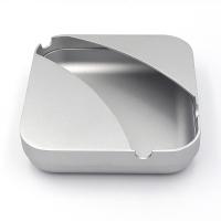 China Square Aluminum Alloy Metal Ashtray with Rotatable Swivel Lid and Windproof Design for Home Bar Hotel for sale