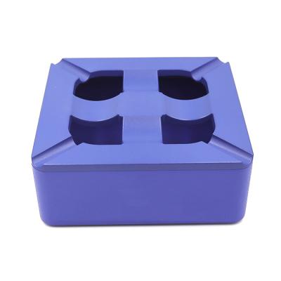 China Square Matte Aluminum Alloy Metal Ashtray with Multi-Slot Design for Modern Decorative Storage in Home and Bars for sale
