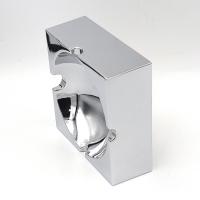 China Square polished metal ashtray with glossy mirror surface and multiple notches for stable placement for sale