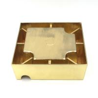 China Square polished gold metal ashtray with multi-groove design and independent storage compartment for luxury decor for sale