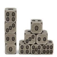 China Vintage Antique Finish Metal Dice with Embossed Skull Pattern and Heavy Weight for Tabletop Games for sale