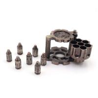 China Revolver Cylinder Metal Dice Set with Rotatable Cylinder, Vintage Zinc Alloy, and Customizable Top Cover for RPG Games for sale