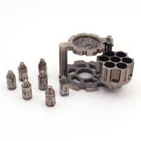 China Revolver Cylinder Metal Dice Set with Rotatable Cylinder, Vintage Zinc Alloy, and Customizable Top Cover for RPG Games for sale