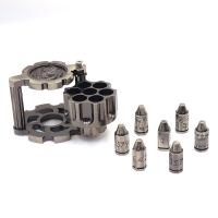 China Rotatable Revolver Cylinder Metal Dice Set - 7Pcs Bullet-Shaped Polyhedral RPG Game Dice in Vintage Zinc Alloy for sale
