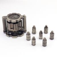 China Rotatable Revolver Cylinder Metal Dice Set - 7Pcs Bullet-Shaped Polyhedral RPG Game Dice in Vintage Zinc Alloy for sale