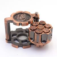 China Rotatable Revolver Cylinder Metal Polyhedral Dice Set with Antique Copper Zinc Alloy and Bullet-Shaped RPG Game Dice for sale