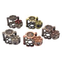 China Rotatable Revolver Cylinder Metal Polyhedral Dice Set with Antique Copper Zinc Alloy and Bullet-Shaped RPG Game Dice for sale