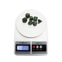 China Natural Ruby Zoisite Gemstone Polyhedral Dice Set - Hand Carved DND Dice with Golden Paint Engraved Numbers for sale