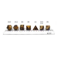 China Natural Unakite Gemstone Polyhedral Dice Set Hand Carved with Golden Ink Engraved Numbers for DND RPG Games for sale