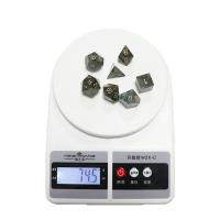 China Natural Labradorite Gemstone Polyhedral Dice Set - Hand Carved DND Dice with Golden Ink Engraved Numbers for sale