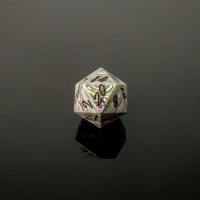 China Archaize Dice Set with Antique Gold Finish and Black Inscriptions Featuring Engraved Numbers and Ancient Archaic Design for Tabletop RPGs for sale