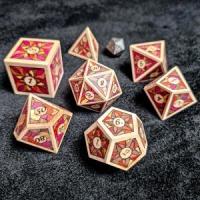China Matte Finish Archaize Dice with Engraved Numbers and Antique Gold for Tabletop RPGs and Board Games for sale