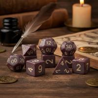 China Matte Finish Archaize Dice with Engraved Numbers and Antique Gold for Tabletop RPGs and Board Games for sale
