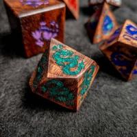 China Archaize Dice Set with Engraved Numbers Vintage Look Antique Gold Black Inscriptions and High Durability for Tabletop RPGs for sale