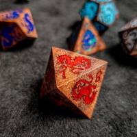 China Archaize Dice Set with Engraved Numbers Vintage Look Antique Gold Black Inscriptions and High Durability for Tabletop RPGs for sale