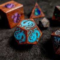 China Archaize Dice Set with Engraved Numbers Vintage Look Antique Gold Black Inscriptions and High Durability for Tabletop RPGs for sale