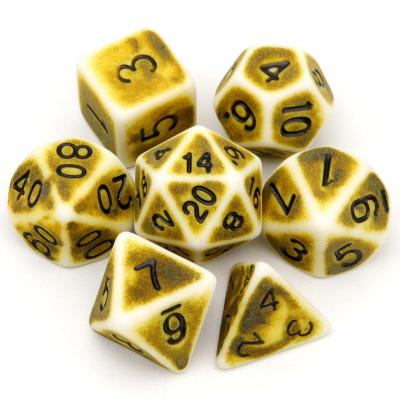 China 7 Dice Set Archaize Dice with Matte Finish and Engraved Numbers for Tabletop RPGs for sale
