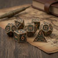 China High durability Archaize dice set with engraved numbers and matte finish for tabletop gaming for sale