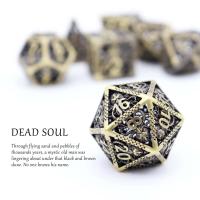 China Archaize Gaming Dice with Engraved Numbers Matte Finish and 7 Dice Set for Vintage Look for sale