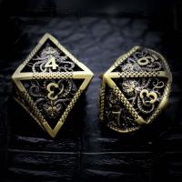 China Archaize Gaming Dice with Engraved Numbers Matte Finish and 7 Dice Set for Vintage Look for sale