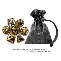 China Lightweight Archaize Dice with Engraved Numbers and Antique Gold Finish for Tabletop RPGs for sale