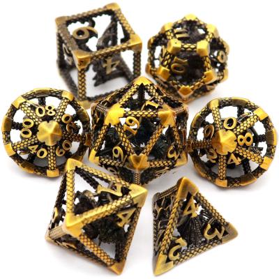 China Lightweight Archaize Dice with Engraved Numbers and Antique Gold Finish for Tabletop RPGs for sale