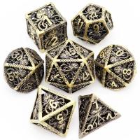 China Archaize Gaming Dice with Engraved Numbers Matte Finish and 7 Dice Set for Vintage Look for sale