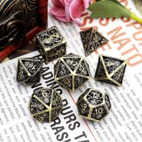 China Archaize Gaming Dice with Engraved Numbers Matte Finish and 7 Dice Set for Vintage Look for sale