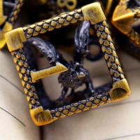China Lightweight Archaize Dice with Engraved Numbers and Antique Gold Finish for Tabletop RPGs for sale