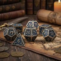 China Archaize Gaming Dice with Engraved Numbers Matte Finish and 7 Dice Set for Vintage Look for sale