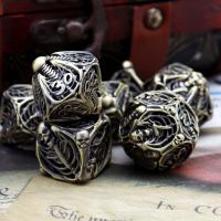 China Archaize Dice with Antique Gold and Black Inscriptions, Engraved Numbers for Vintage Look, High Durability for Tabletop RPGs for sale