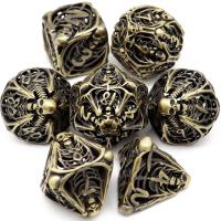 China Archaize Dice with Antique Gold and Black Inscriptions, Engraved Numbers for Vintage Look, High Durability for Tabletop RPGs for sale